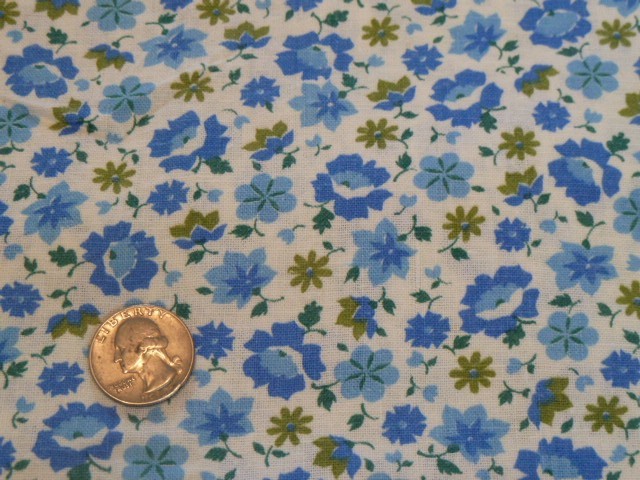 Vintage Full FEEDSACK Fabric Blue Demure Flowers Novelty Cotton Fabric ...