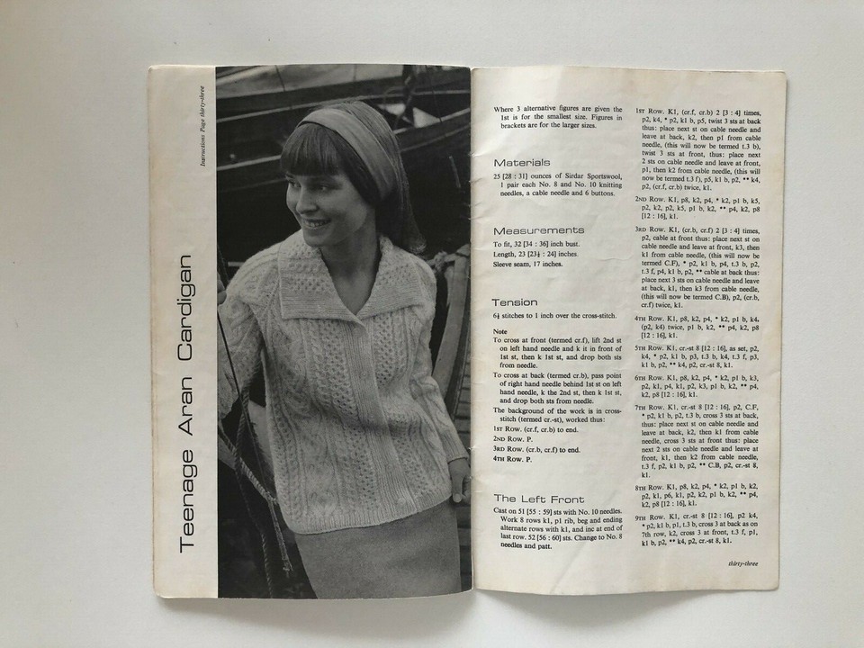 Sirdar 9917 The Aran Look Womens Vintage Knitting Patterns 1960s | eBay