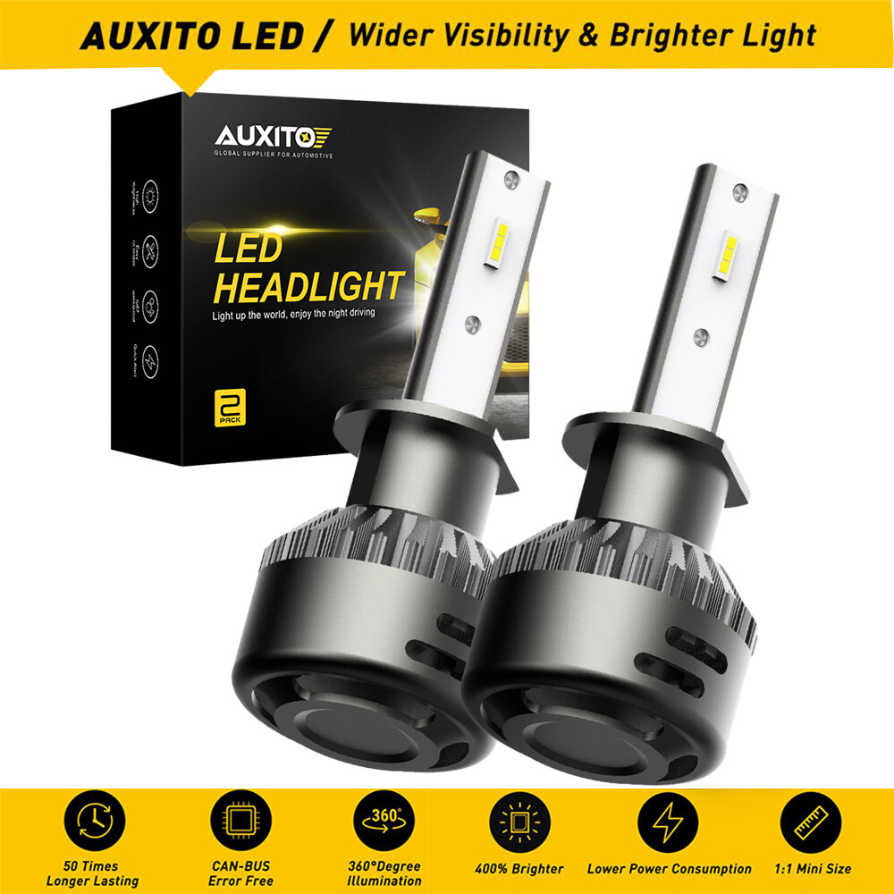 H1 12V LED Headlight Light Bulbs Globes 24000LM 100W Car White 6500K ...