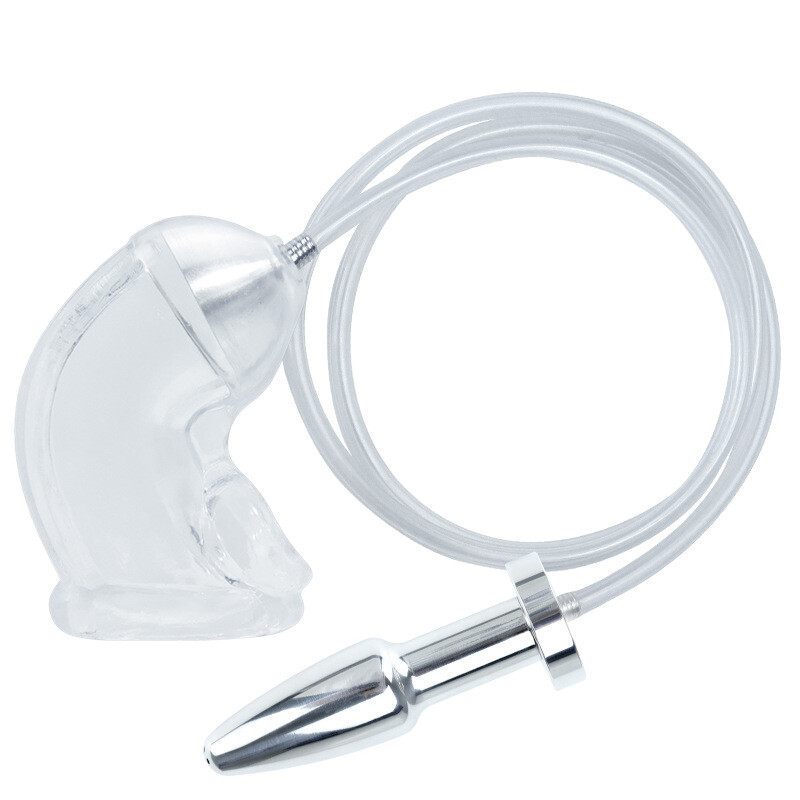 Games Chastity Cage Piss Urinal Flow Into Plugs Douche Tube Cage Slaves ...