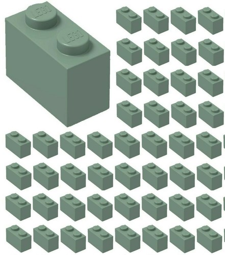 ☀️Lego 1x2 SAND GREEN x50 building blocks Part Piece Bulk Lot Legos ...