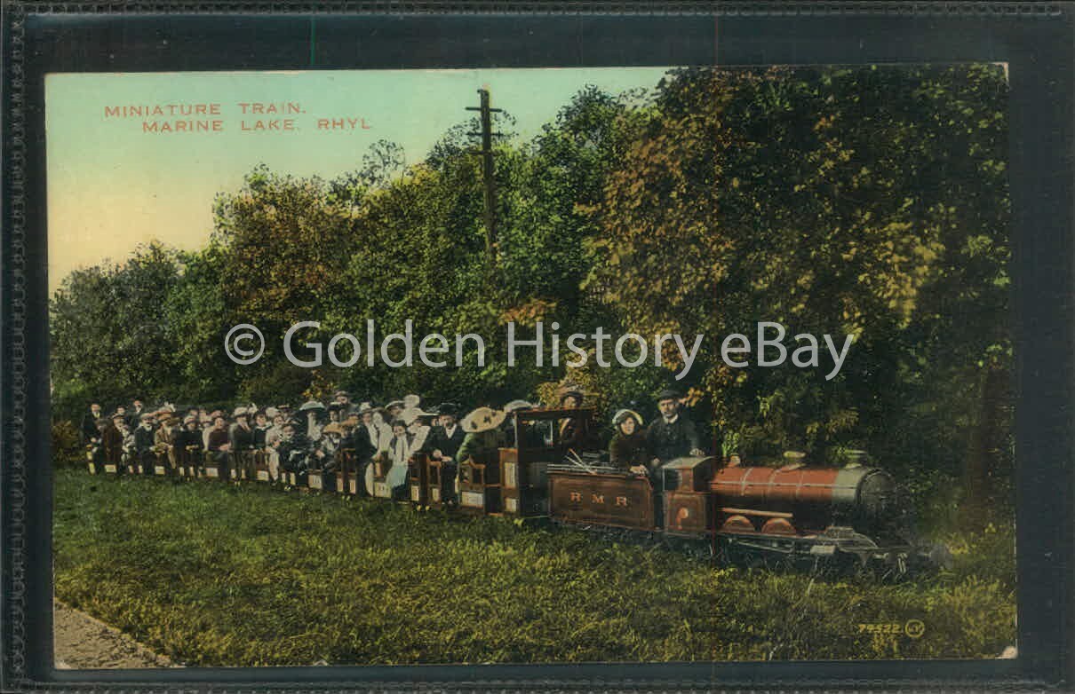 VINTAGE MINIATURE TRAIN MARINE LAKE RHYL RAIL RAILWAY TRAIN POSTCARD | eBay