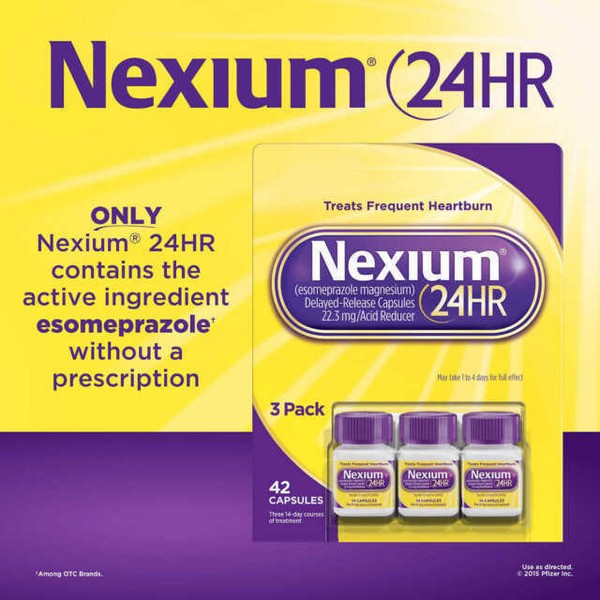 Nexium 24HR Acid Reducer Heartburn Delayed Release 20mg - 42 Capsules ...