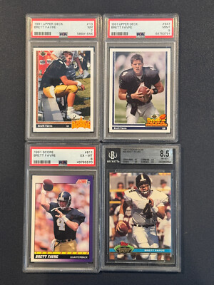 Brett Favre Rookie Card Lot 🏈 HOF Upper Deck 13, Score, SC 🔥4 Graded ...
