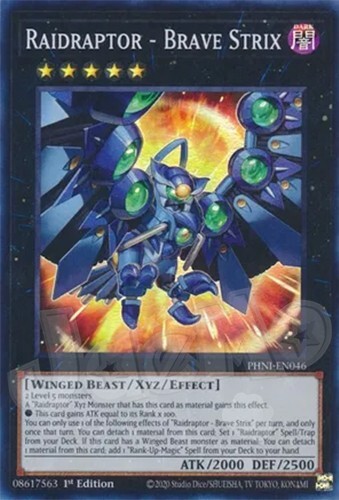 Yugioh - Raidraptor Brave Strix - 1st Edition Super Rare NM - Free Holo ...
