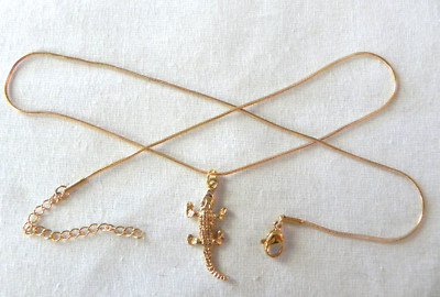 Alligator Small Charm Necklace UF Gators Florida Gold Plated Snake ...