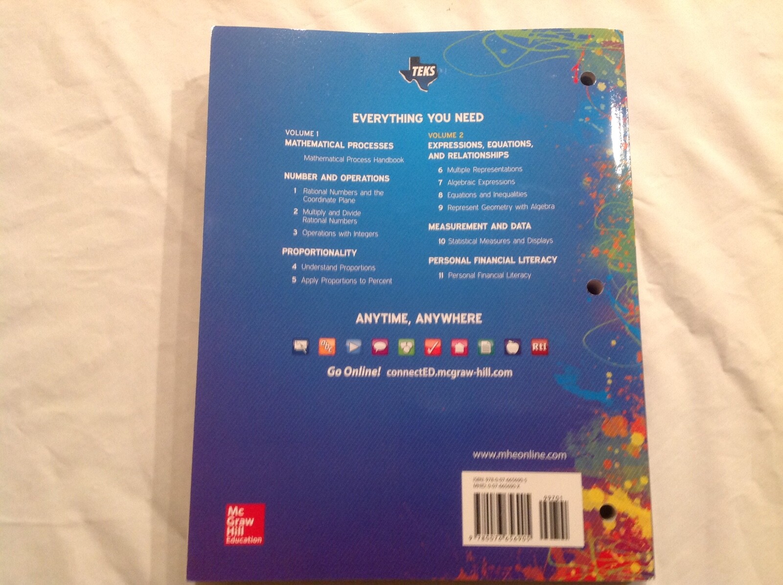 Texas TEKS Math Course 1 Volume 2 workbook w/ answers by McGraw-Hill | eBay
