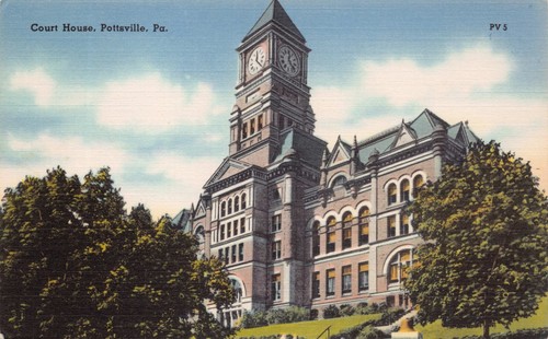 Schuylkill County Courthouse Court House Pottsville PA Vtg Postcard ...