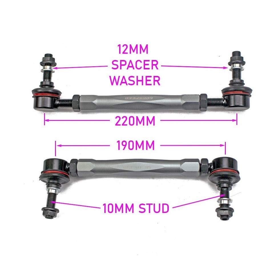 GODSPEED GSP FRONT SWAY BAR ADJUSTABLE LINKS KIT SET FOR MINI COOPER S ...