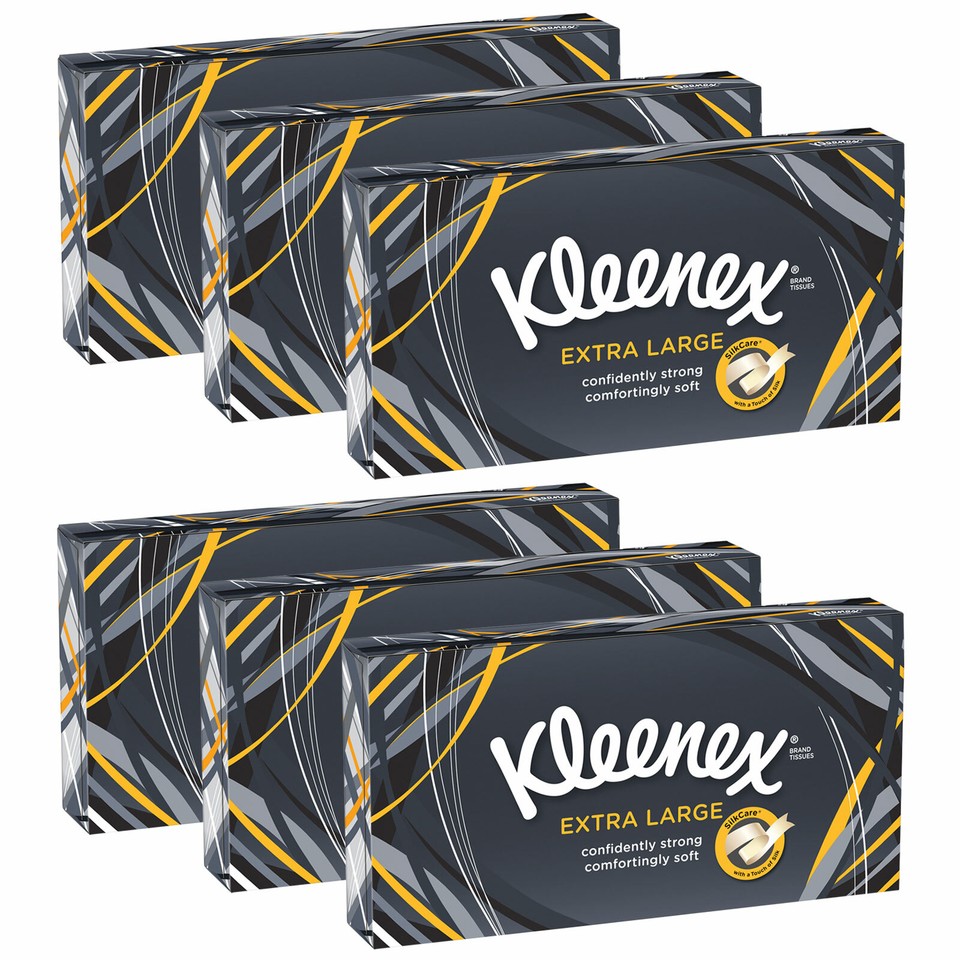 Kleenex Extra Large 90 x 2 Ply Facial Tissues Box Silk Strong Soft ...