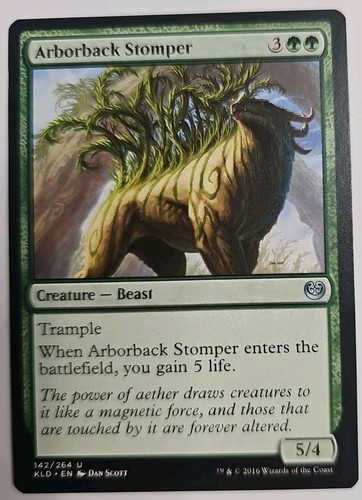 MTG Magic The Gathering Card Arborback Stomper Creature Beast Green ...