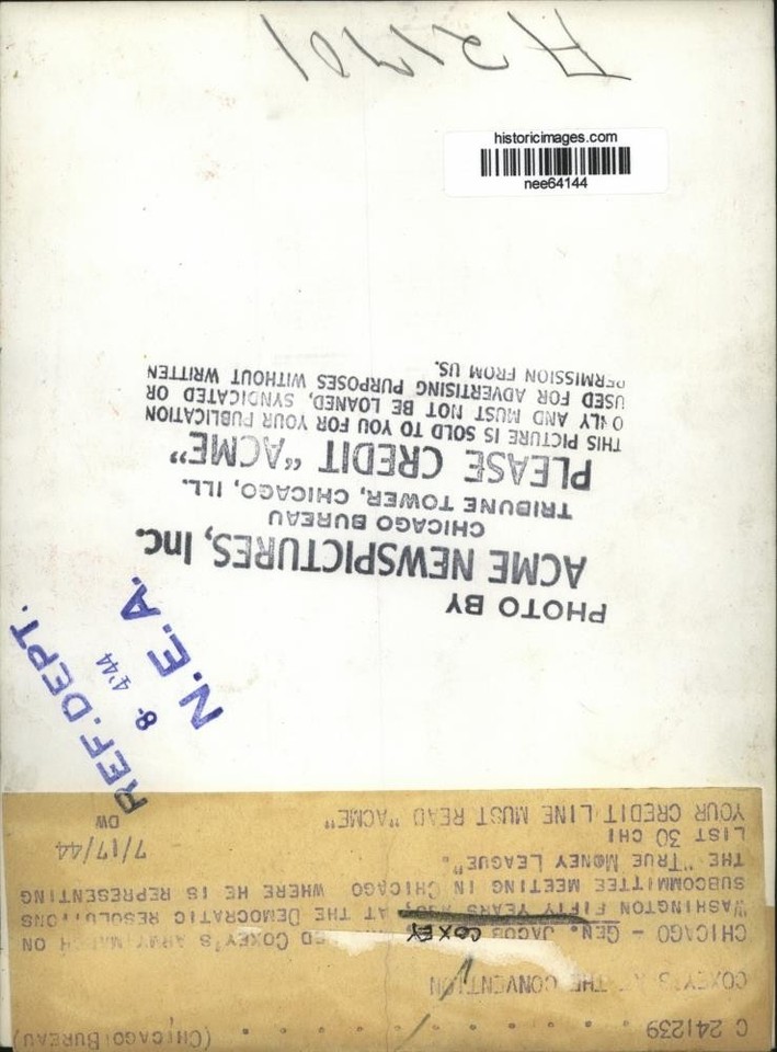 1944 Press Photo General Jacob Coxey at Senate Subcommittee Chicago ...