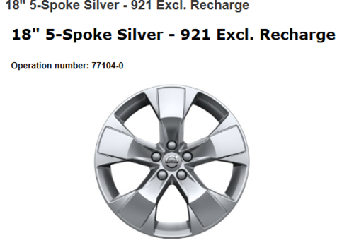 Genuine Volvo XC40 18" Wheel and Tire Set (4) (Port Take Offs) 5-Spoke ...