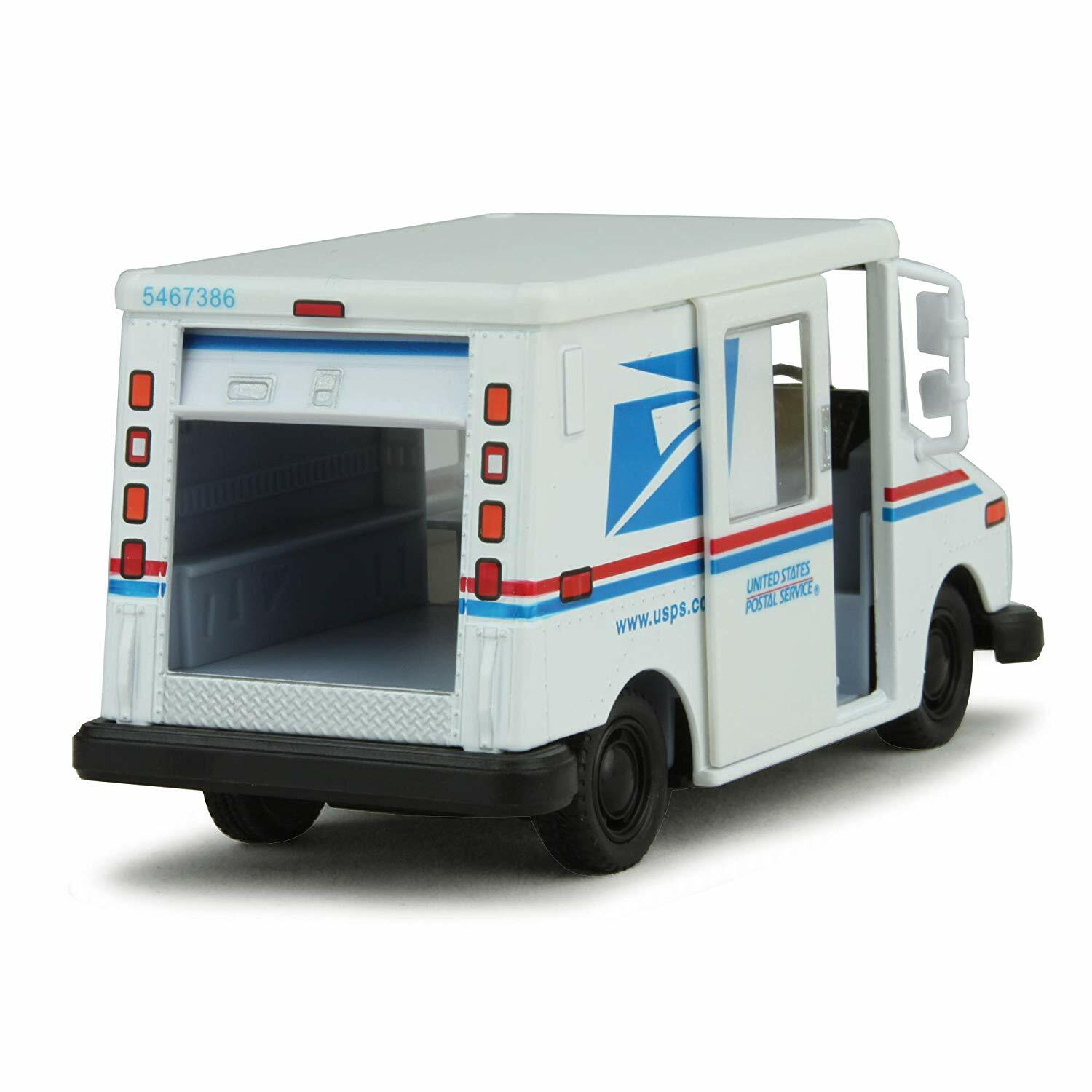 US Postal Service Mail Diecast Post Office Truck USPS Drives Pulls Back ...