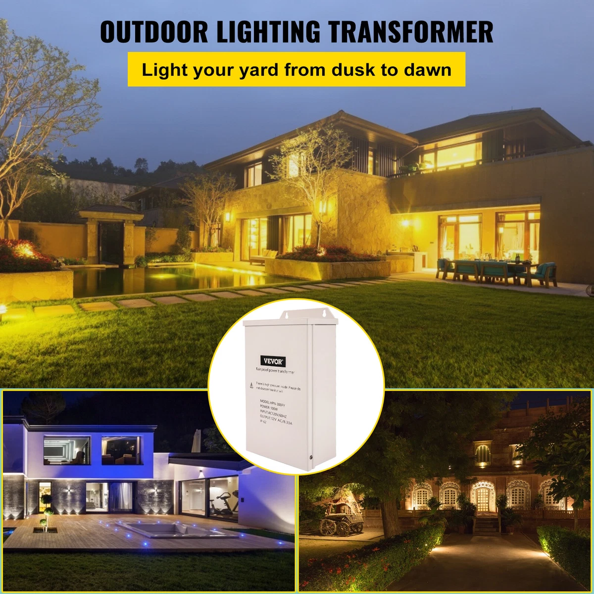12v Ac Low Voltage Outdoor Lighting Transformer 100w | Shelly Lighting