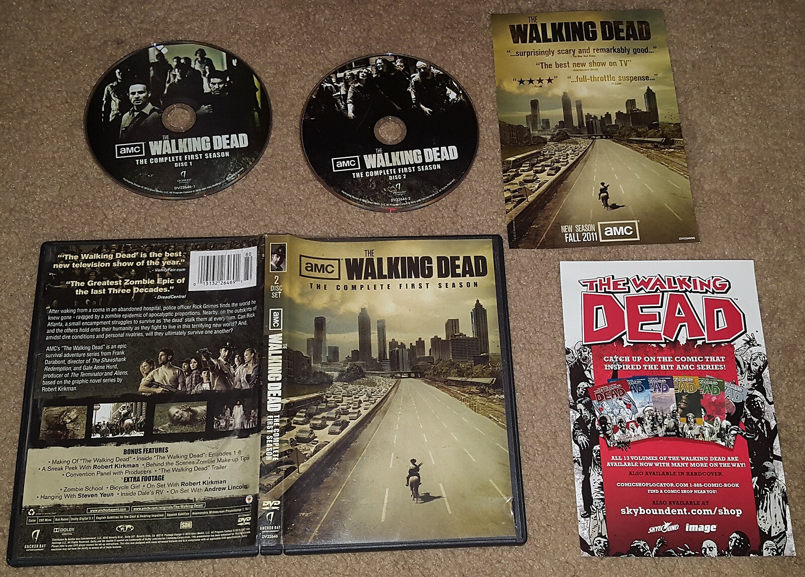 The Walking Dead DVD Complete Season First/1st/1 Box Set 2 Disc AMC TV ...