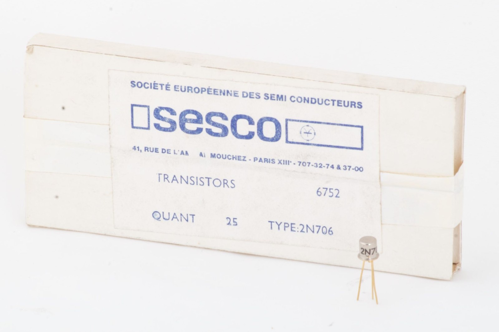 2N706 LOT OF 2 SESCO SILICON NPN TRANSISTORS 0.36 W 0.2 A ~ 2N2501 ...