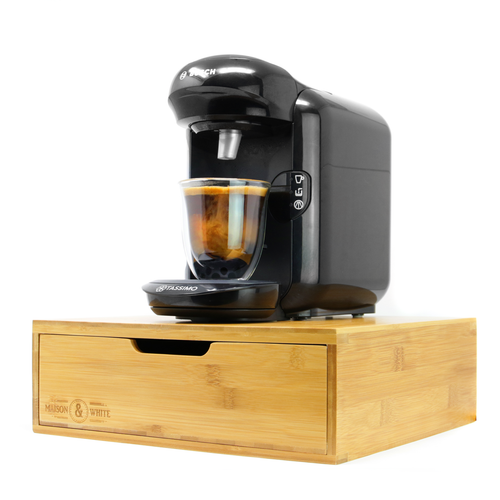 Bamboo 64 Tassimo Pod Holder Capsule Drawer & Coffee Machine Stand M&W ...