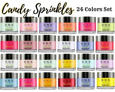 SNS Gelous Dip Powder 1oz 24 Colors Set - Candy Sprinkles | eBay