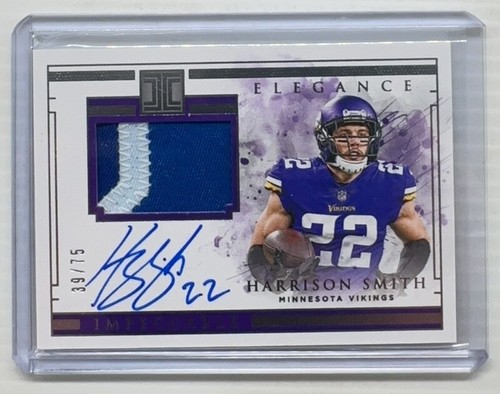 2019 Impeccable Harrison Smith Jersey Patch Auto Autograph #39/75 ...