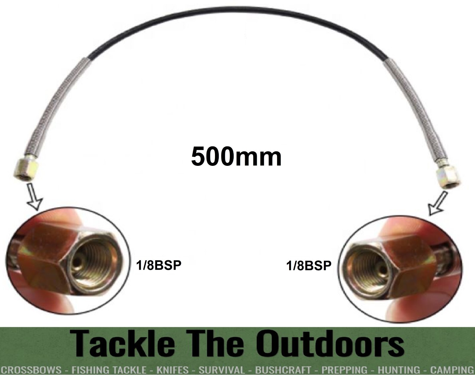 PCP Air Rifle Fill Hose 500mm Filling Whip Bottle Cylinder Charging ...