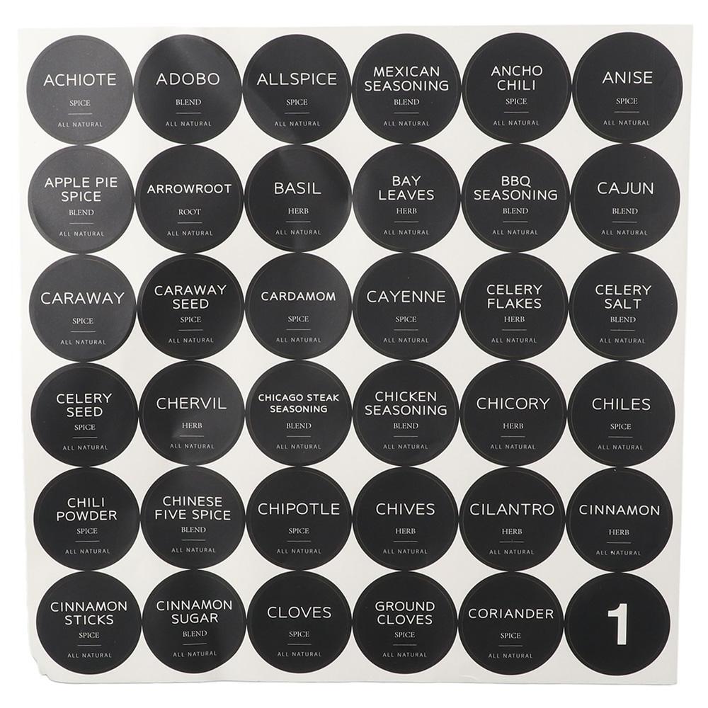 180Pcs Round Printed Spice Jars Labels Seasoning Bottle Sticker Spice ...
