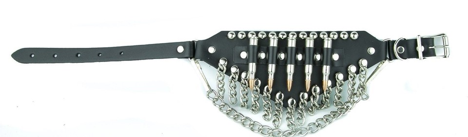 Bullet Leather Boot Strap Harness Biker Western Chains Leather Straps ...