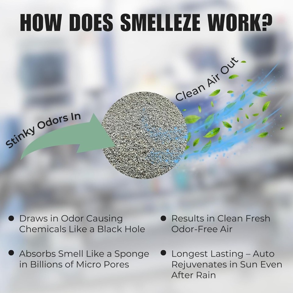 SMELLEZE Reusable Printing Smell Removal Deodorizer: Rid Odor in 300 Sq ...