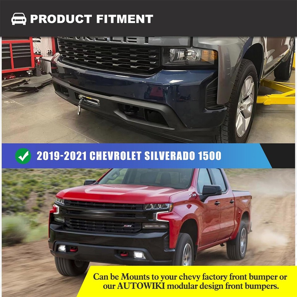 Front Hidden Winch Plate For 2019 2020-2025 Chevy Silverado 1500 ...