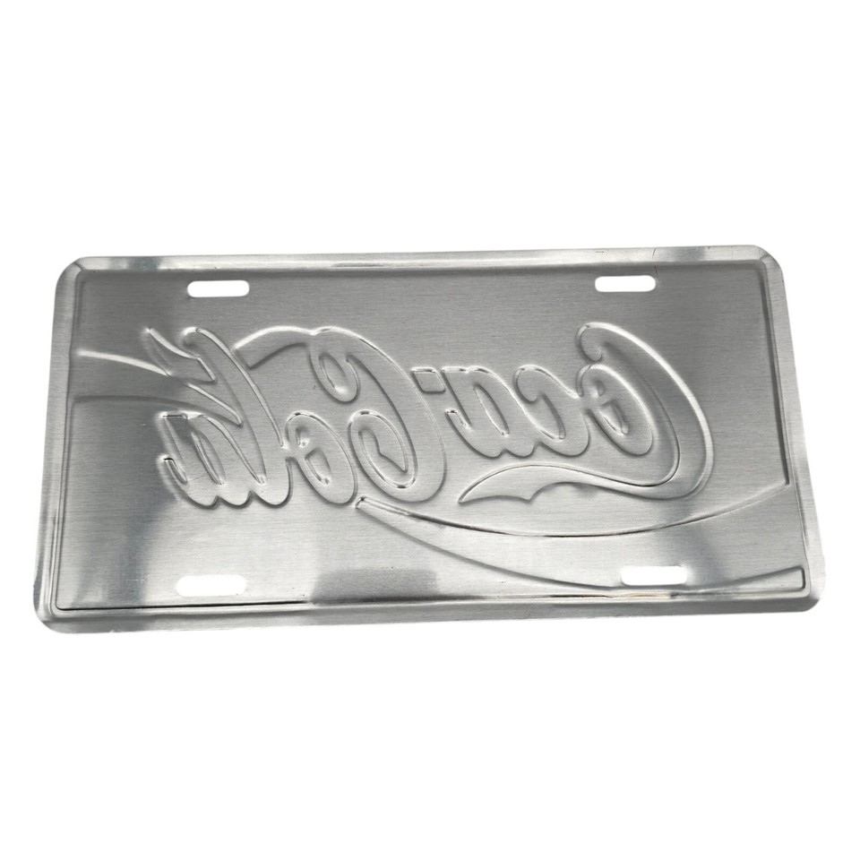 Coke Coca-Cola Soda Logo Metal Embossed Advertising License Plate NOS ...