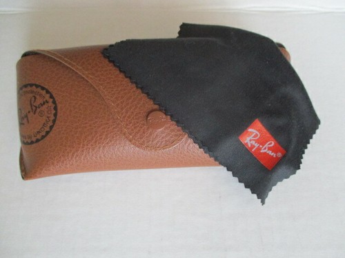 🌼Ray Ban brown eye/sun glasses snap case with cloth | eBay