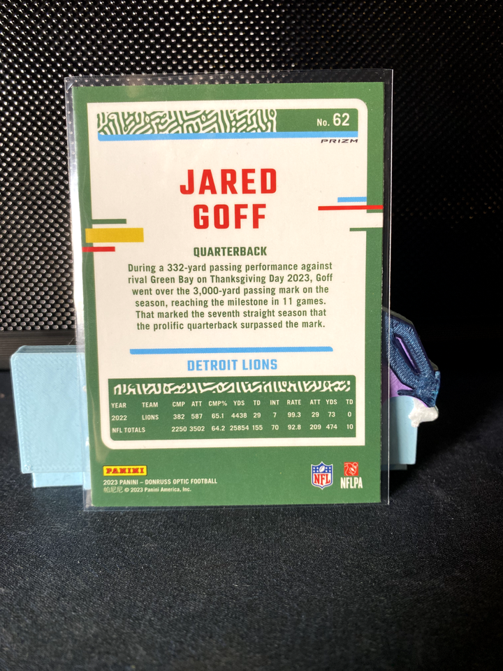 2023 Panini Donruss Optic - Jared Goff #62 Rocket Emoji Prizm | eBay