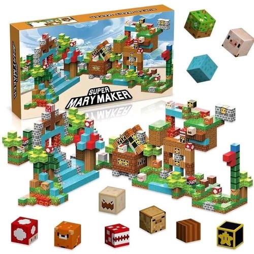 104PCS Minecraft Magnetic Blocks World Set, STEM Kids Toys, Montessori ...