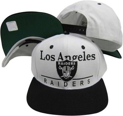 Vintage Los Angeles Raiders A-Line White/Black Arch Snapback Hat / Cap ...