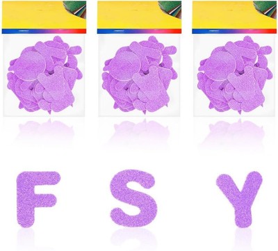 3 Set Purple EVA Foam Alphabet Stickers - Self-Adhesive Glitter Letters ...