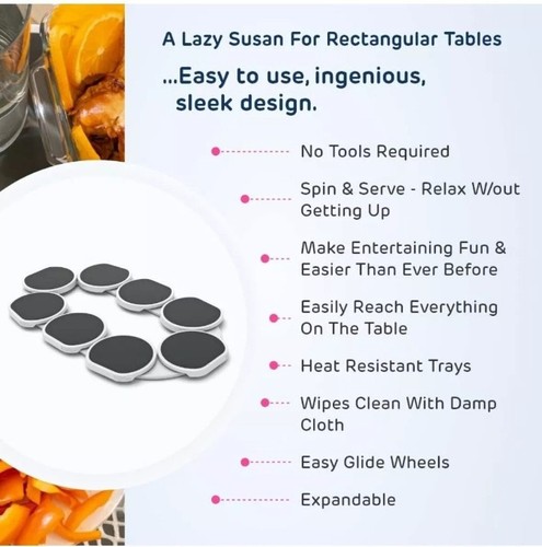Lazy Susan Revolution Turntable for Rectangular Long & Oblong Table | eBay