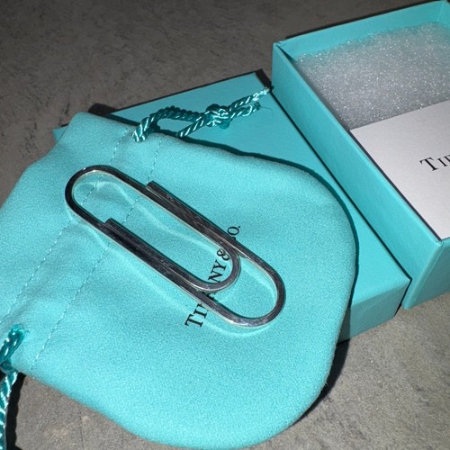 Tiffany & Co Silver Paperclip Money Clip Holder brand new rare unused ...
