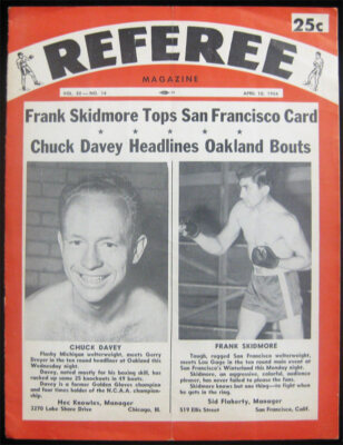 Referee Magazine 1954 Rare Oakland SF Boxing Chuck Davey Frank Skidmore ...