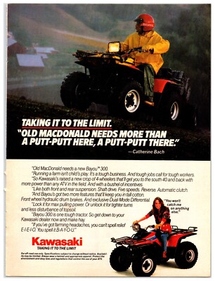 Vintage 1985 Kawasaki Bayou 300 4 Wheeler Original (11in x 8.5in ...