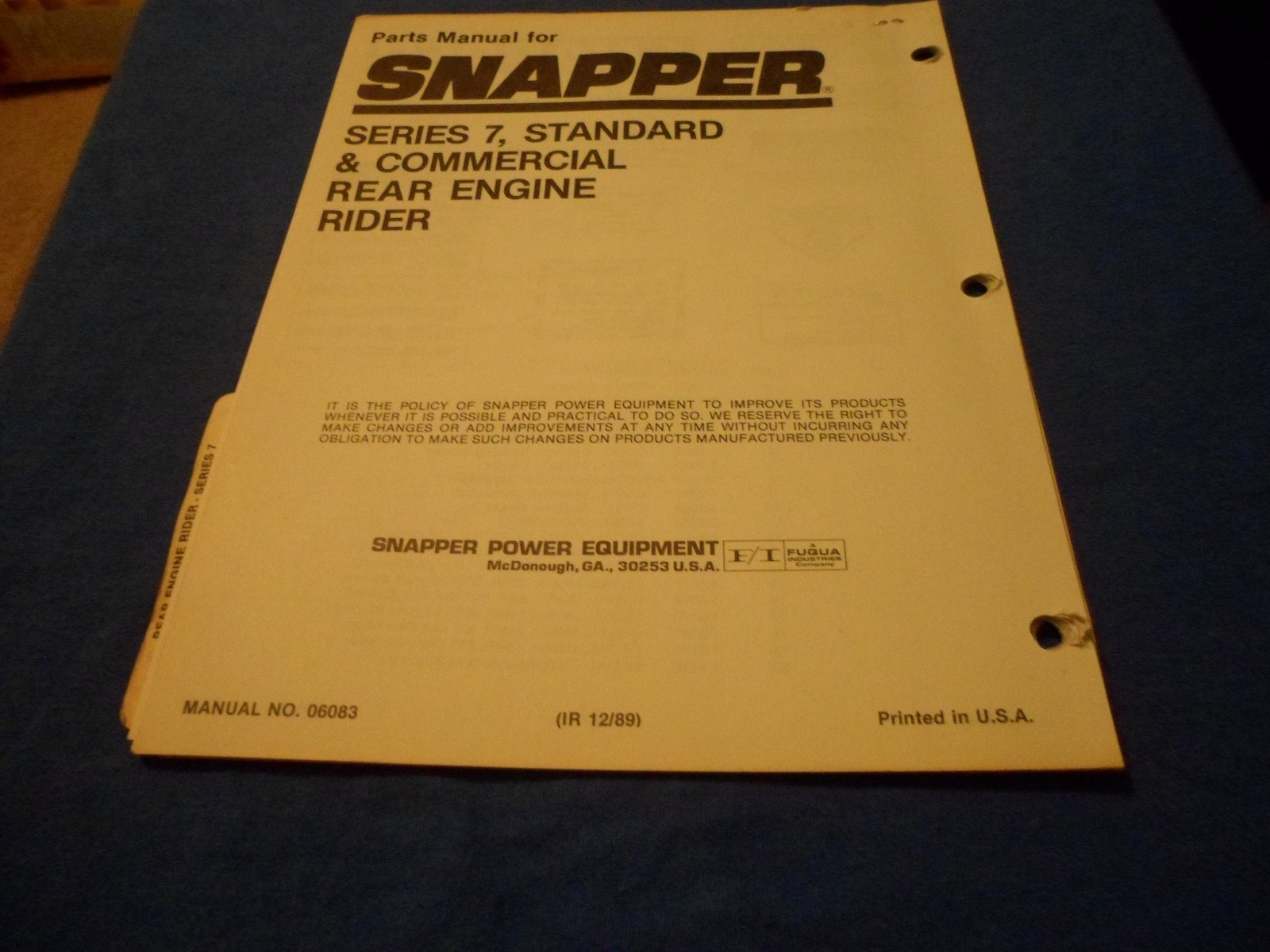 (DRAWER 22) Snapper Series 7 Standard Commercial Rear Engine Rider ...