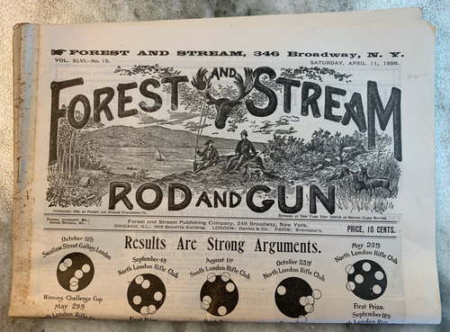 Antique Forest And Stream Newspaper April 11, 1896 Vol. XLVI No.15 | eBay