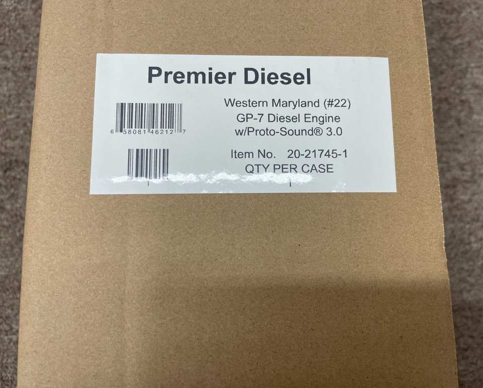 MTH PREMIER 20-21745-1 WESTERN MARYLAND WM GP7 DIESEL ENGINE PS3 O ...