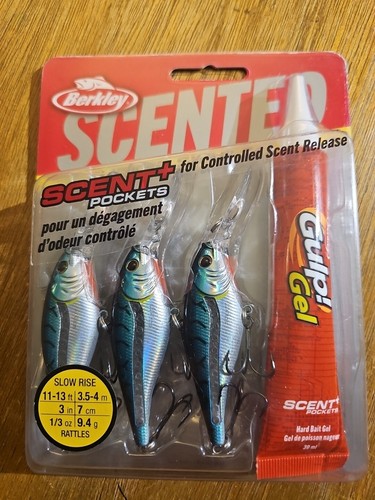 New 3 Pack Berkley Flicker Shad #7 Lures Scented Gulp Gel Scent+ Blue ...
