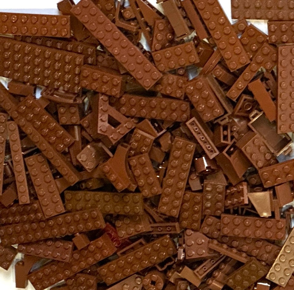 Bulk lot of 100 BROWN LEGO Pieces Bricks Blocks Slopes Plates Free ...