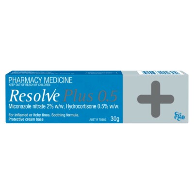 Resolve Plus 0.5 Cream 30g For Inflamed or Itchy Tinea Soothing Formula ...