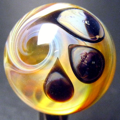 Boomwire Glass Marble - 1" handmade contemporary art lampwork decor ...