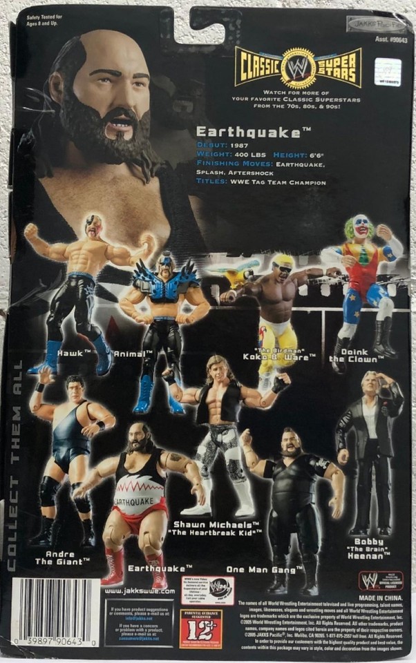 WWE Classic Superstars Earthquake Series 6 WWF Natural Disasters Jakks ...