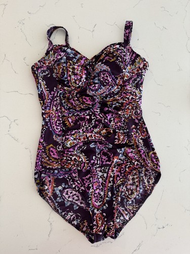 Miraclesuit Women's One Piece Slimming Size 10 Purple Swimsuit Tummy ...