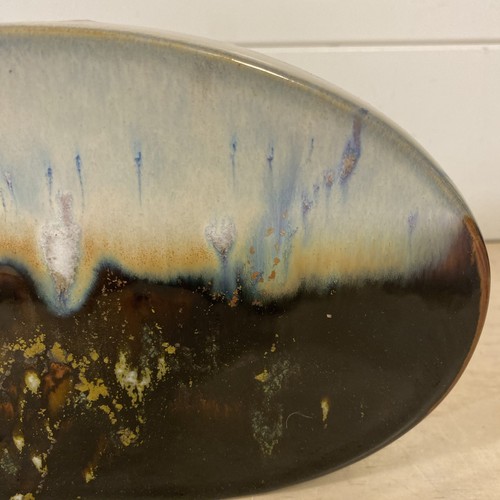Beautiful Vintage Abstract Art Pottery Bud Vase psychedelic color thick ...