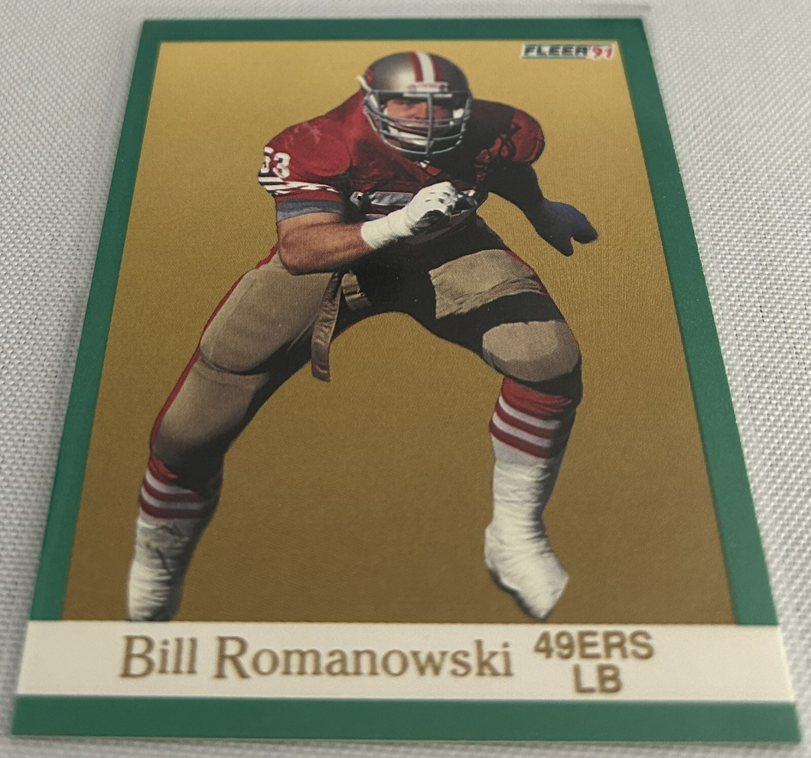 1991 Fleer Football Bill Romanowski San Francisco 49ers base card #364 ...